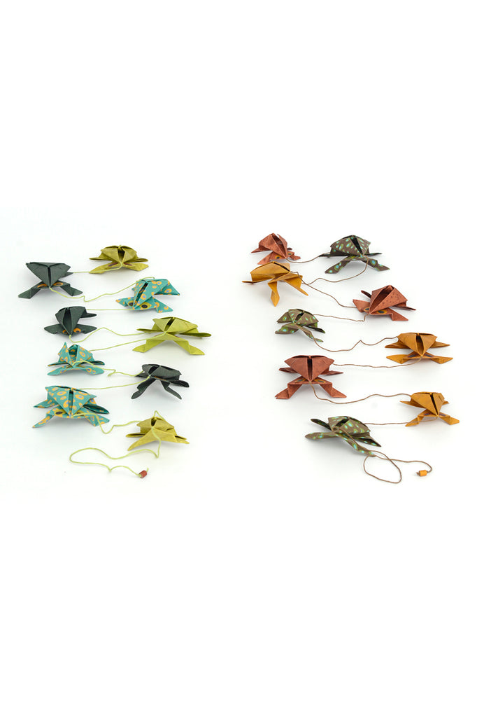 Decor: Origami Frog Handmade Paper Ornamental String – Rickshaw Recycle