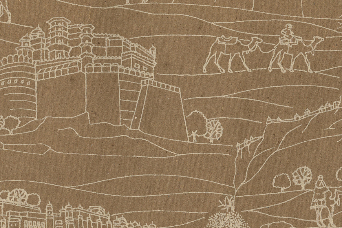 Off White On Clay Earth Forts Printed Handmade Paper Online – Rickshaw ...